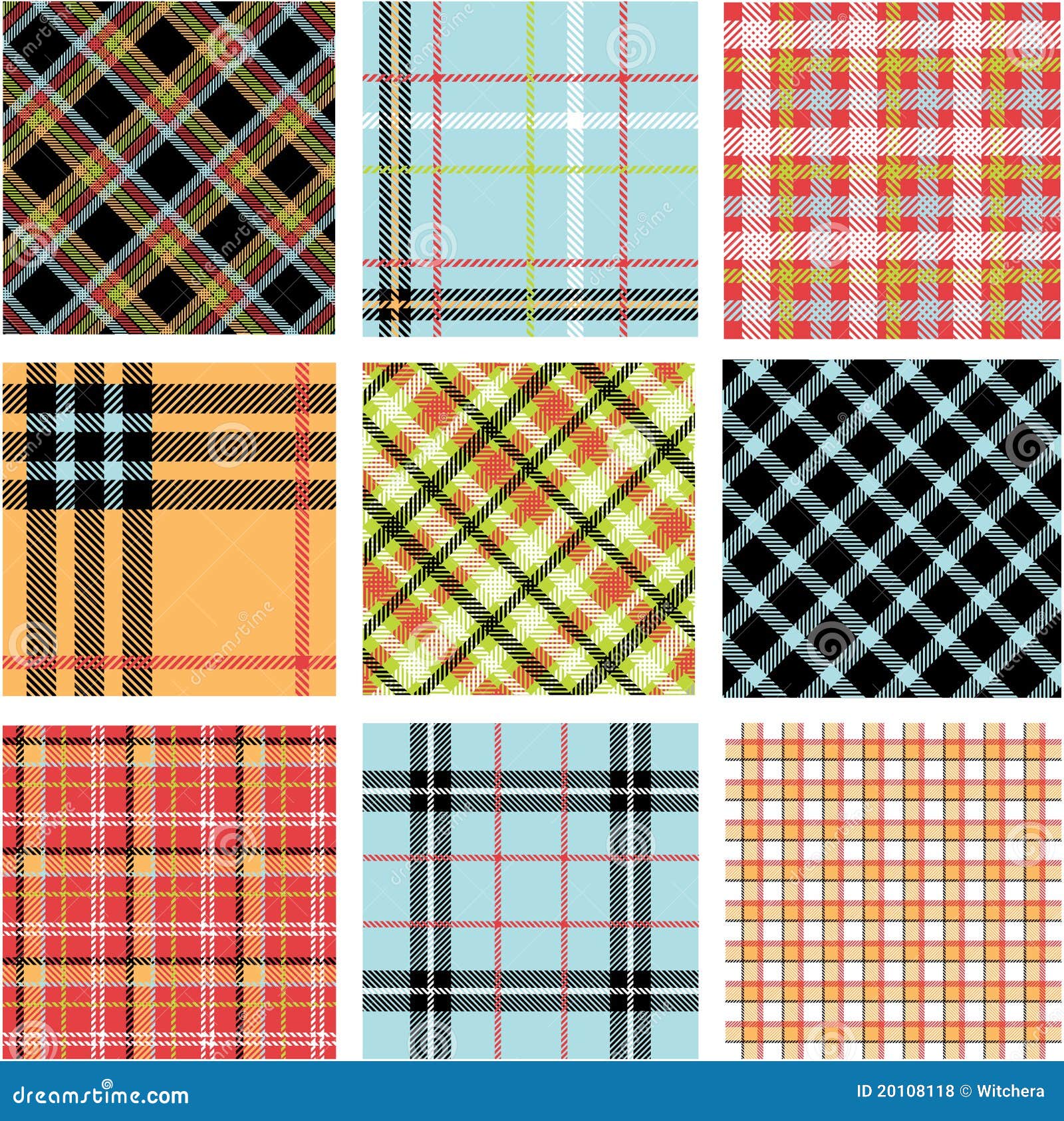 Bright plaid patterns stock illustration. Illustration of retro - 20108118