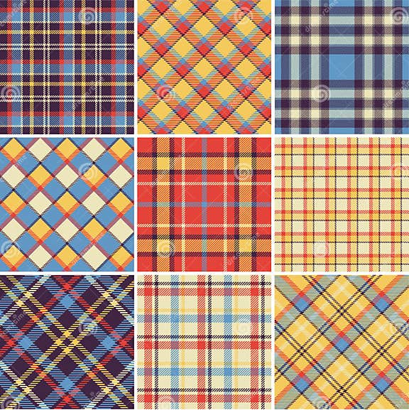 Bright plaid patterns stock illustration. Illustration of fabric - 24773134