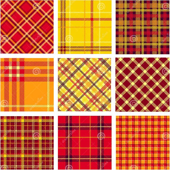 Bright plaid patterns set stock illustration. Illustration of line ...