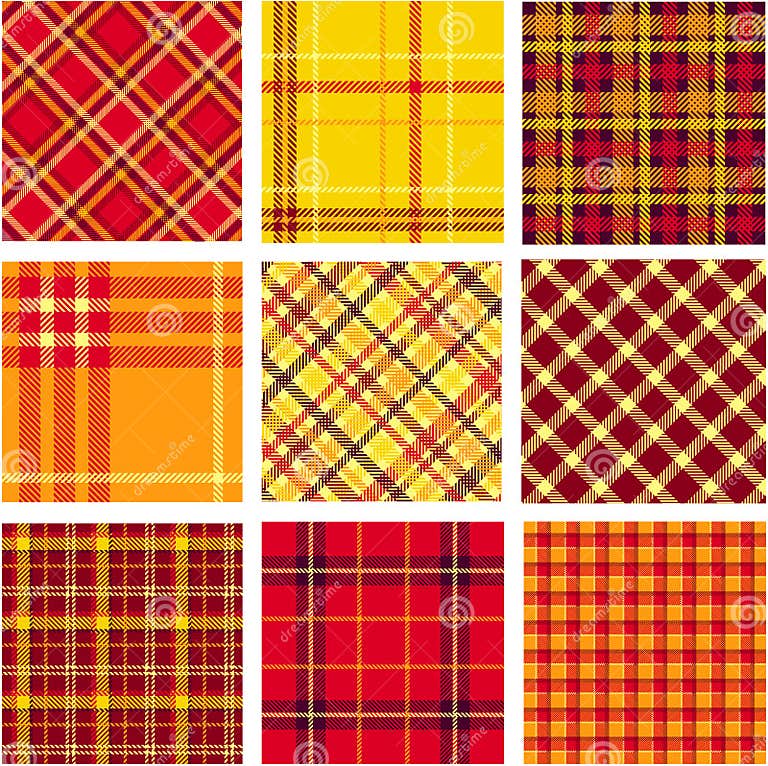 Bright plaid patterns set stock illustration. Illustration of line ...
