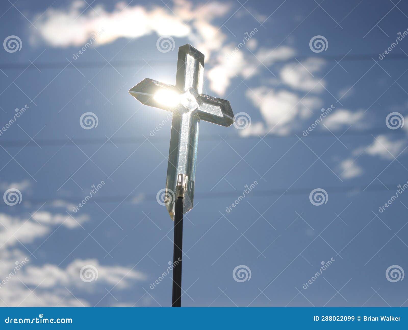 Bright Plastic Cross stock image. Image of white, road - 288022099