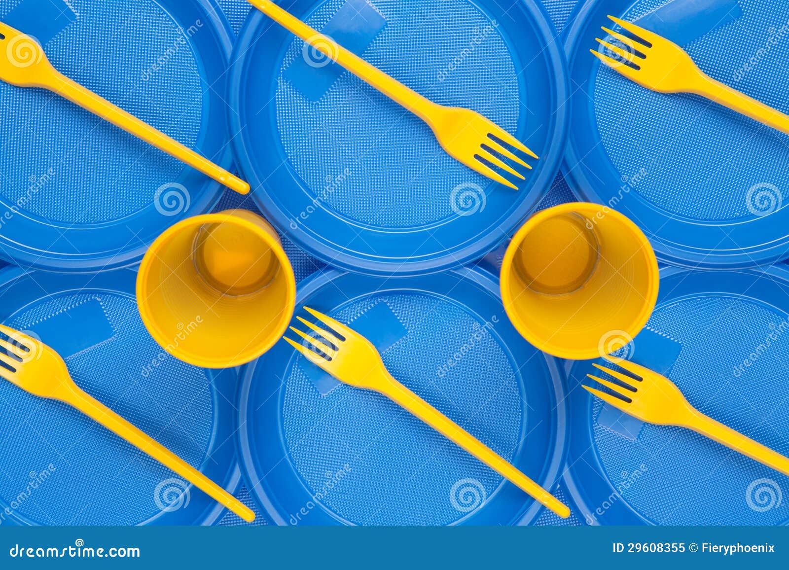 Bright Plastic Disposable Tableware, Background Stock Image - Image of ...