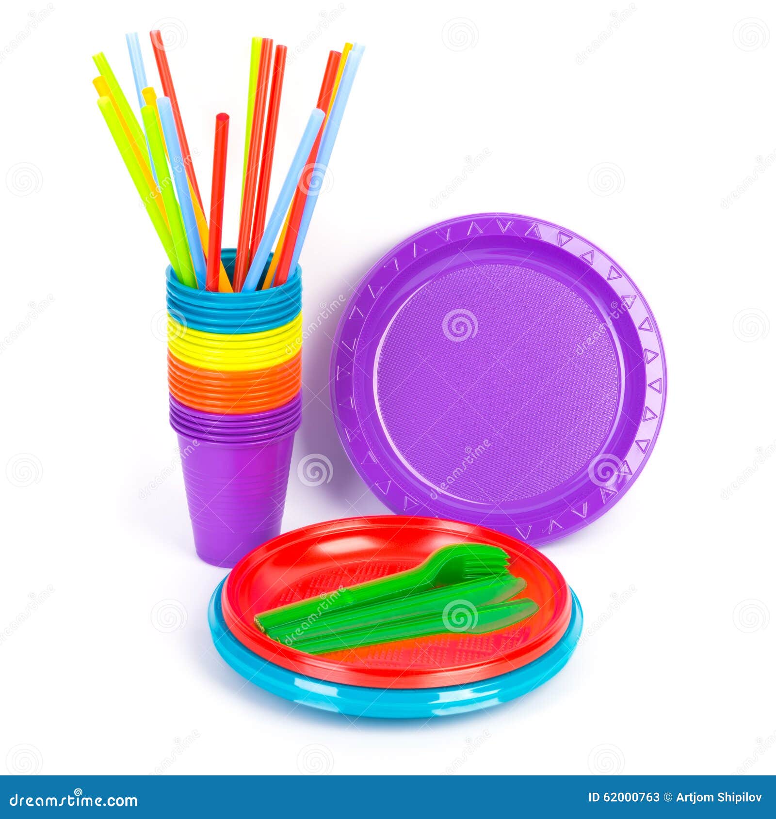 Bright plastic kitchenware stock image. Image of party - 62000763