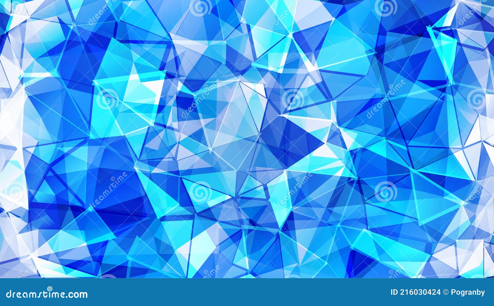 Bright Polygon Background. Blue Low Poly Wallpaper. Abstract Triangular ...