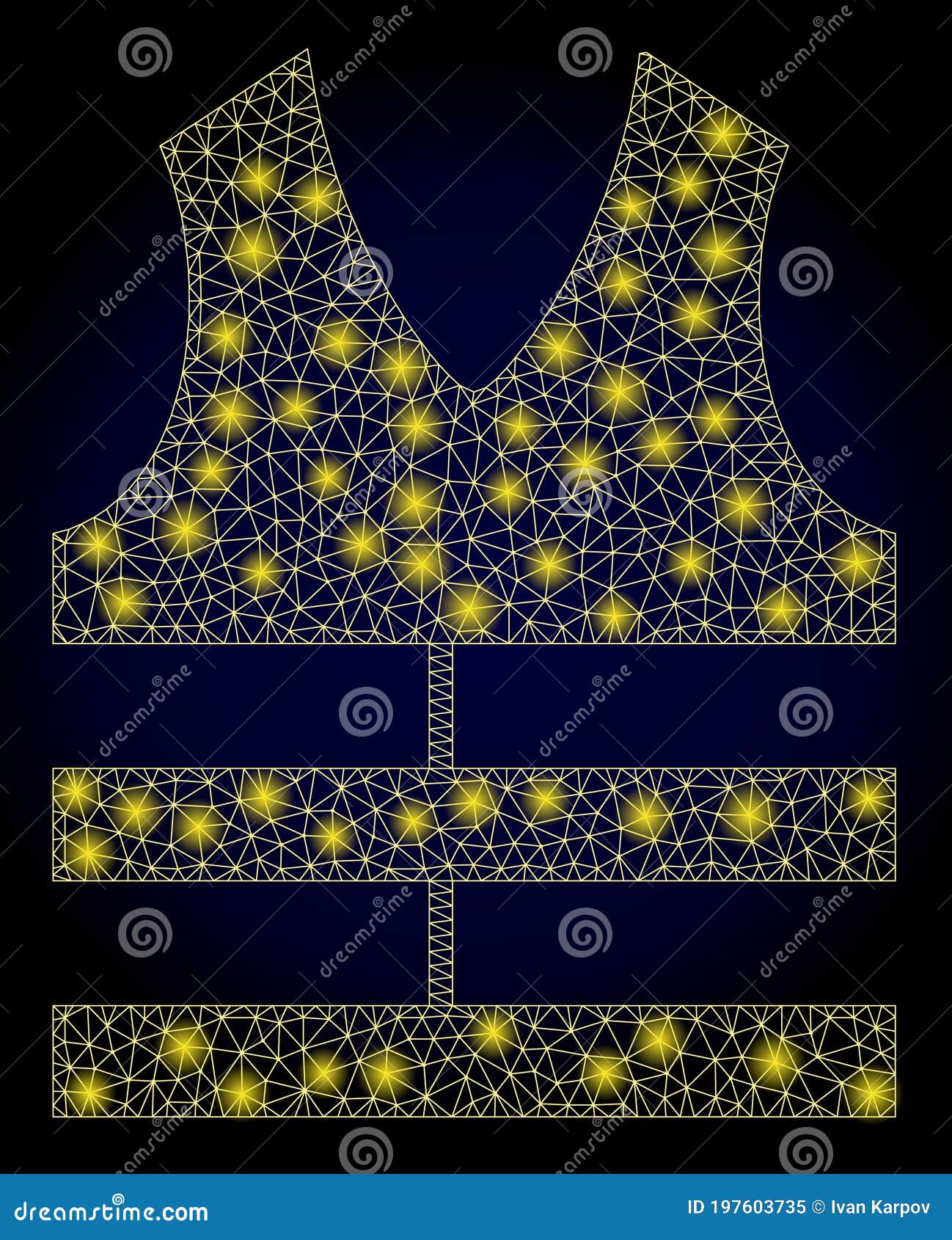 Bright Polygonal Mesh Safety Vest with Glare Spots Stock Vector ...