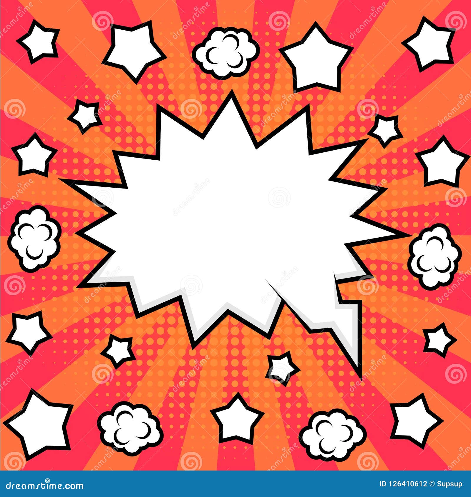 Bright pop art frame stock vector. Illustration of blank - 126410612