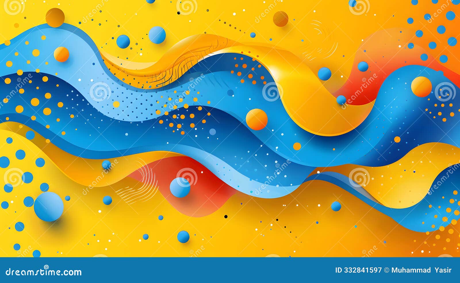 Bright Poster, Banner Yellow and Blue Background Vector Illustration ...