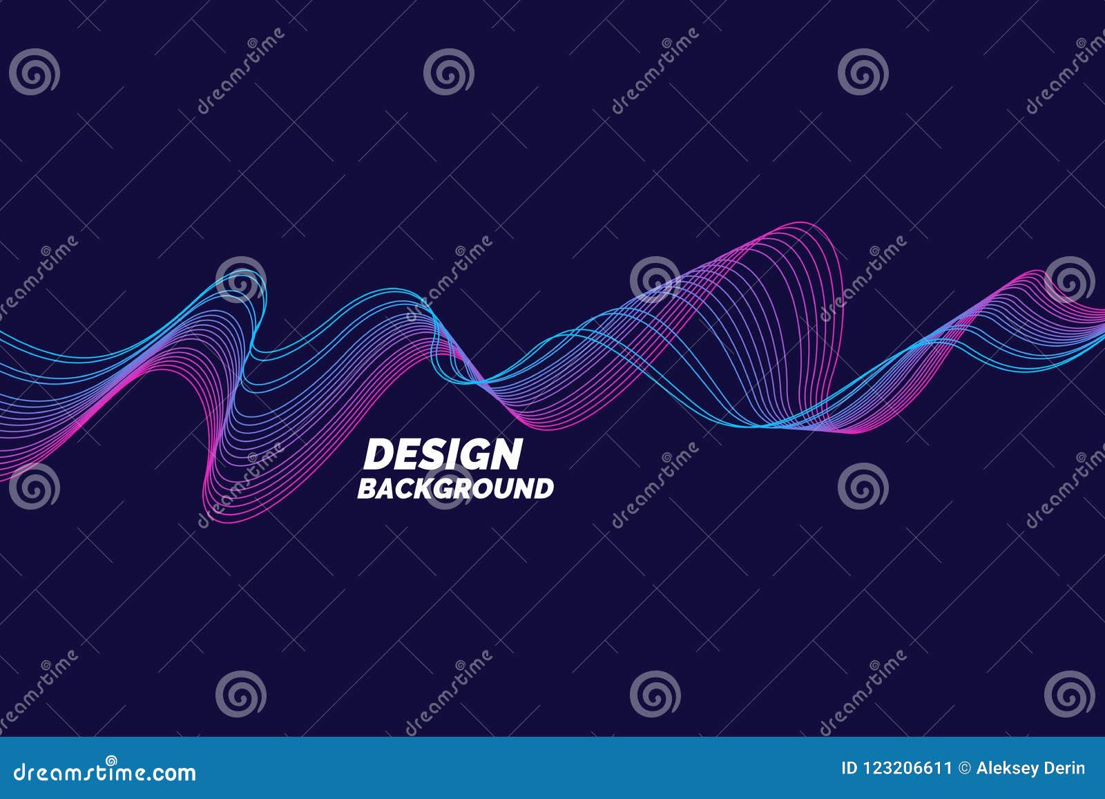 Bright Poster with Dynamic Waves. Vector Illustration Stock Vector ...