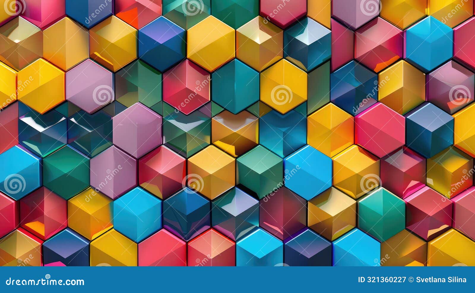 Bright Primary Colors in a High Resolution Abstract 3D Geometric ...