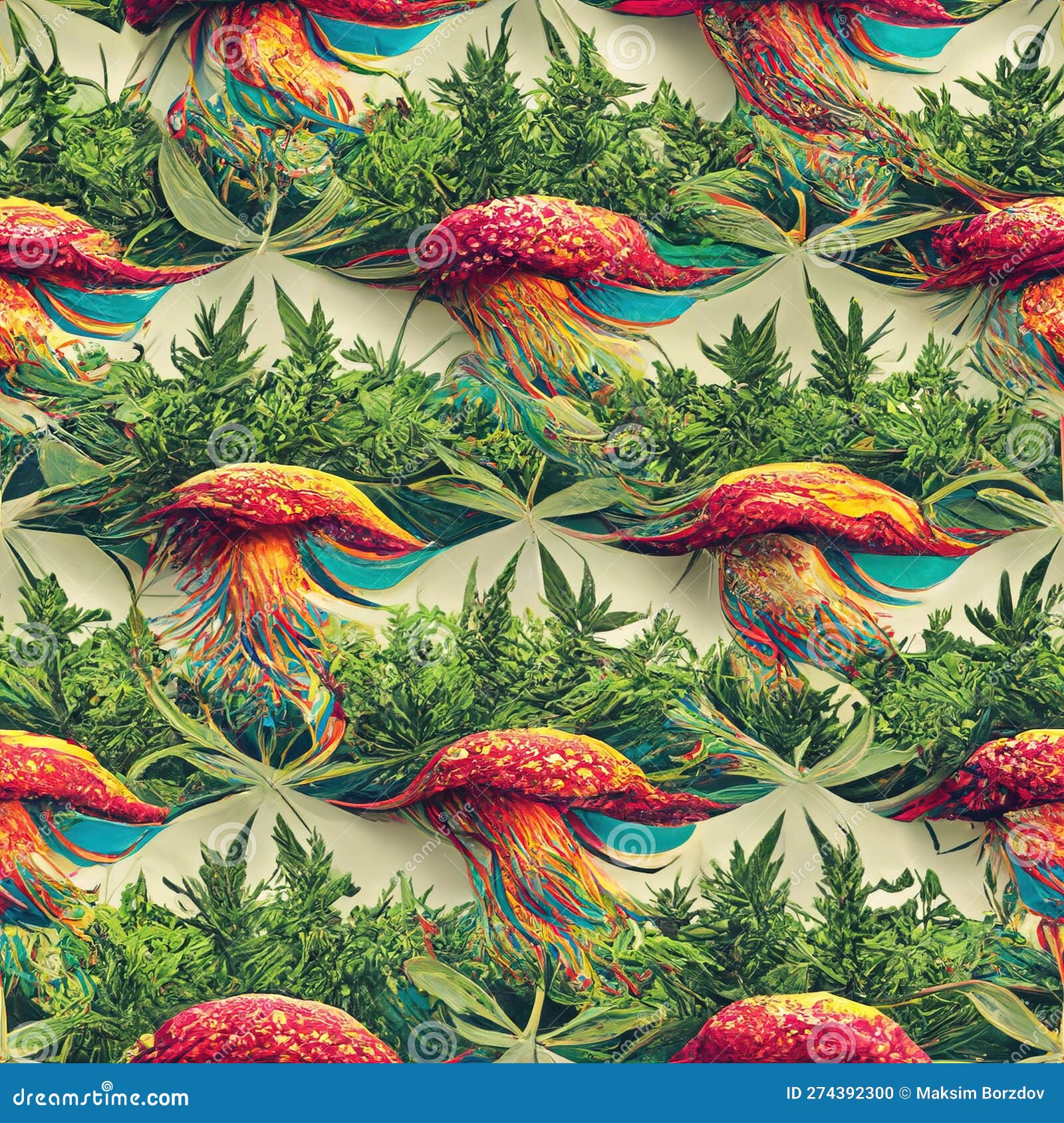 Psychedelic Cannabis Leaf. Generative AI. Not Based On Any Actual Scene ...