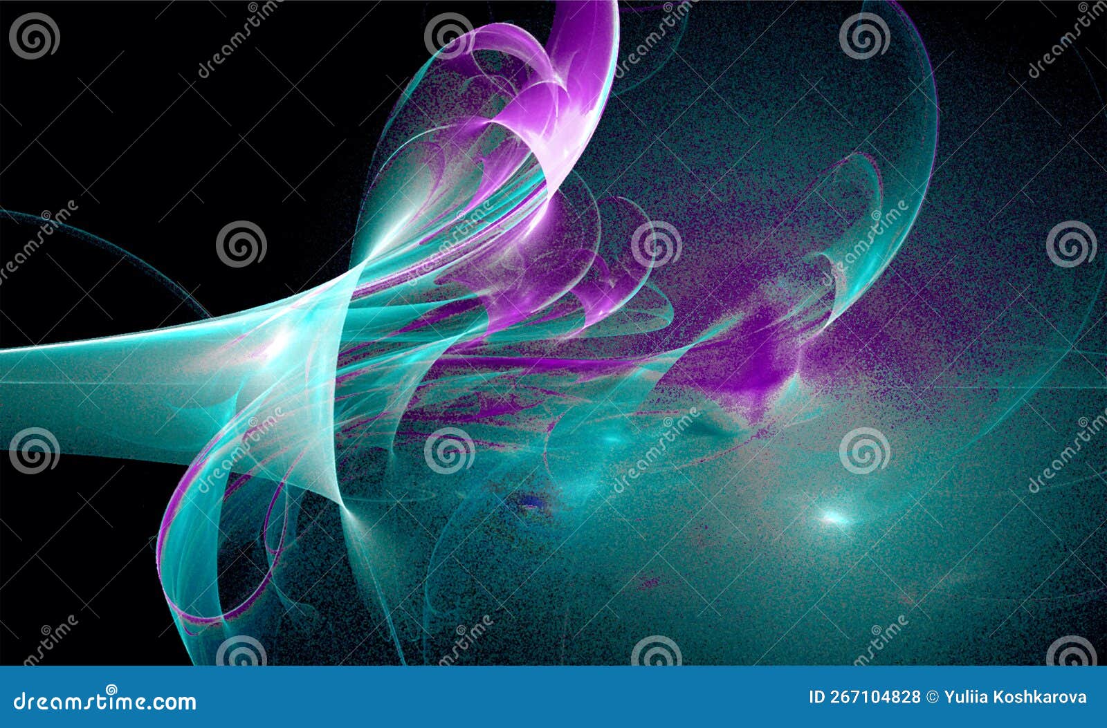 Bright Purple-blue Abstract Pattern on Black, Color Digital Graphics ...