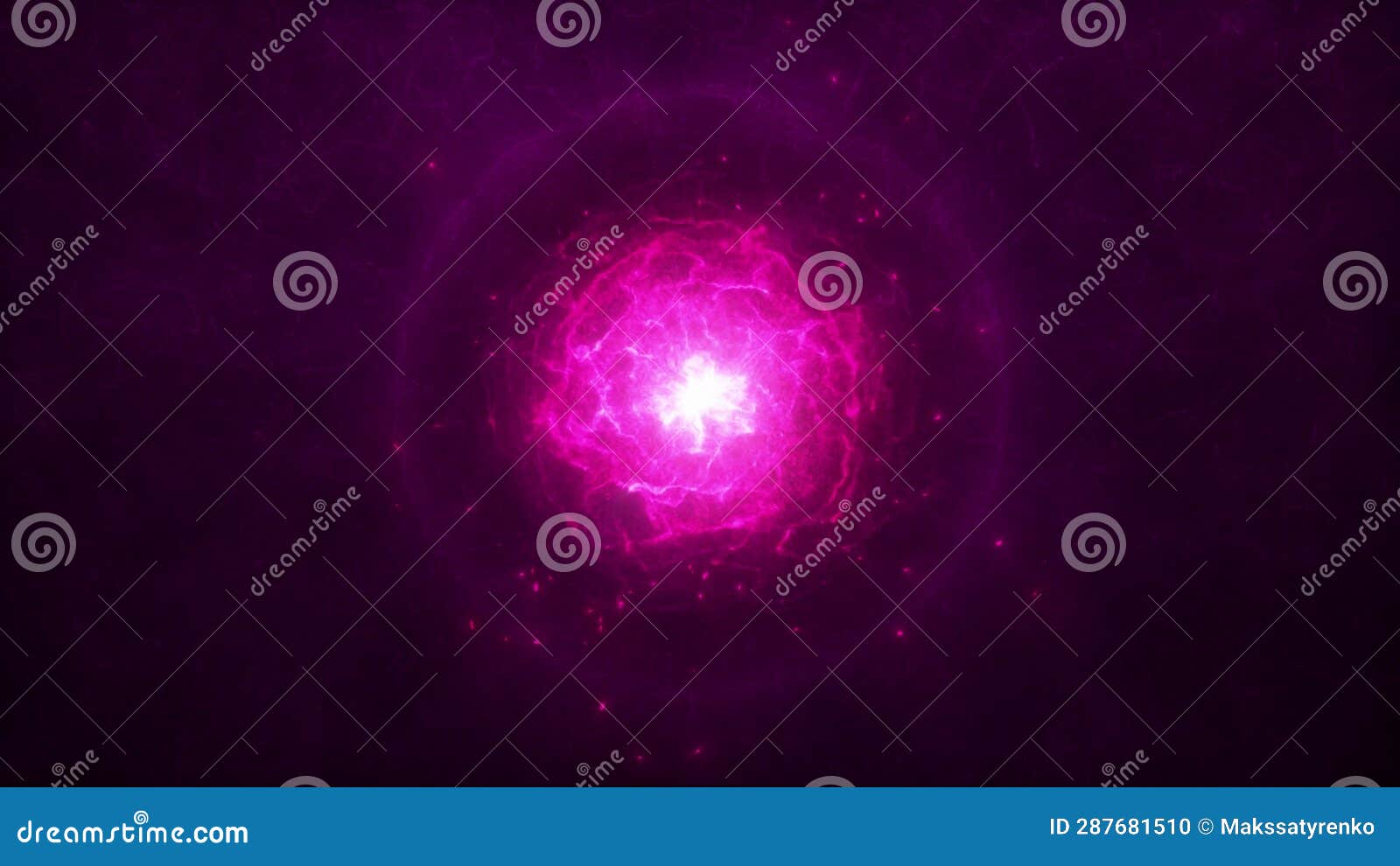 Bright Purple Glowing Rotating Sphere with Blazing Energy Core and ...