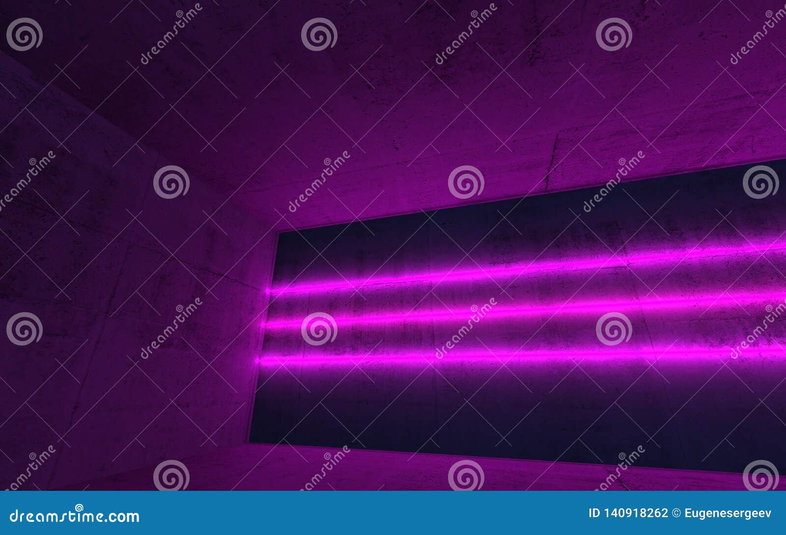 Bright Purple Neon Light Lines, 3d Stock Illustration - Illustration of ...