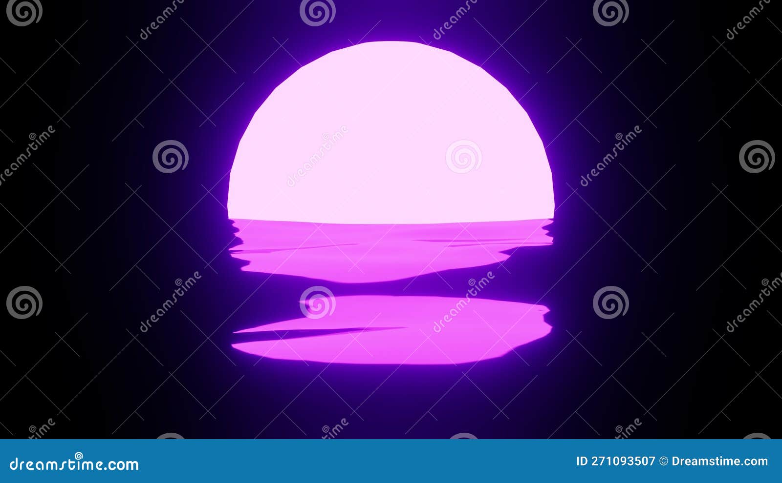 Bright Purple Sunset or Moon Reflection in Water or the Ocean on Black ...