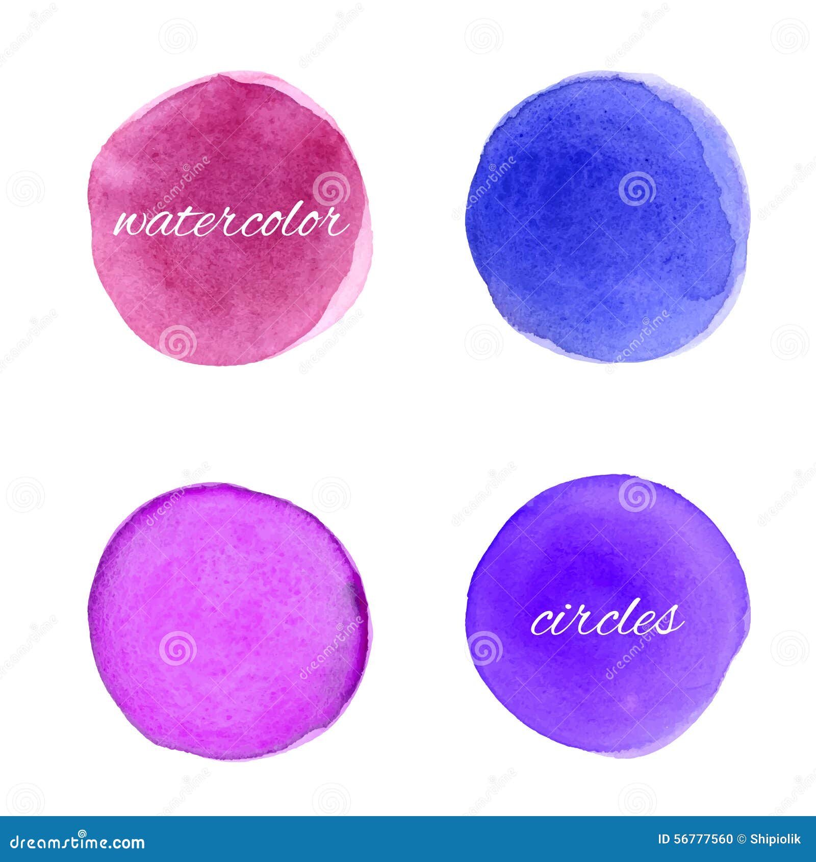 Bright Purple Watercolor Circles, Design Elements. Stock Vector ...