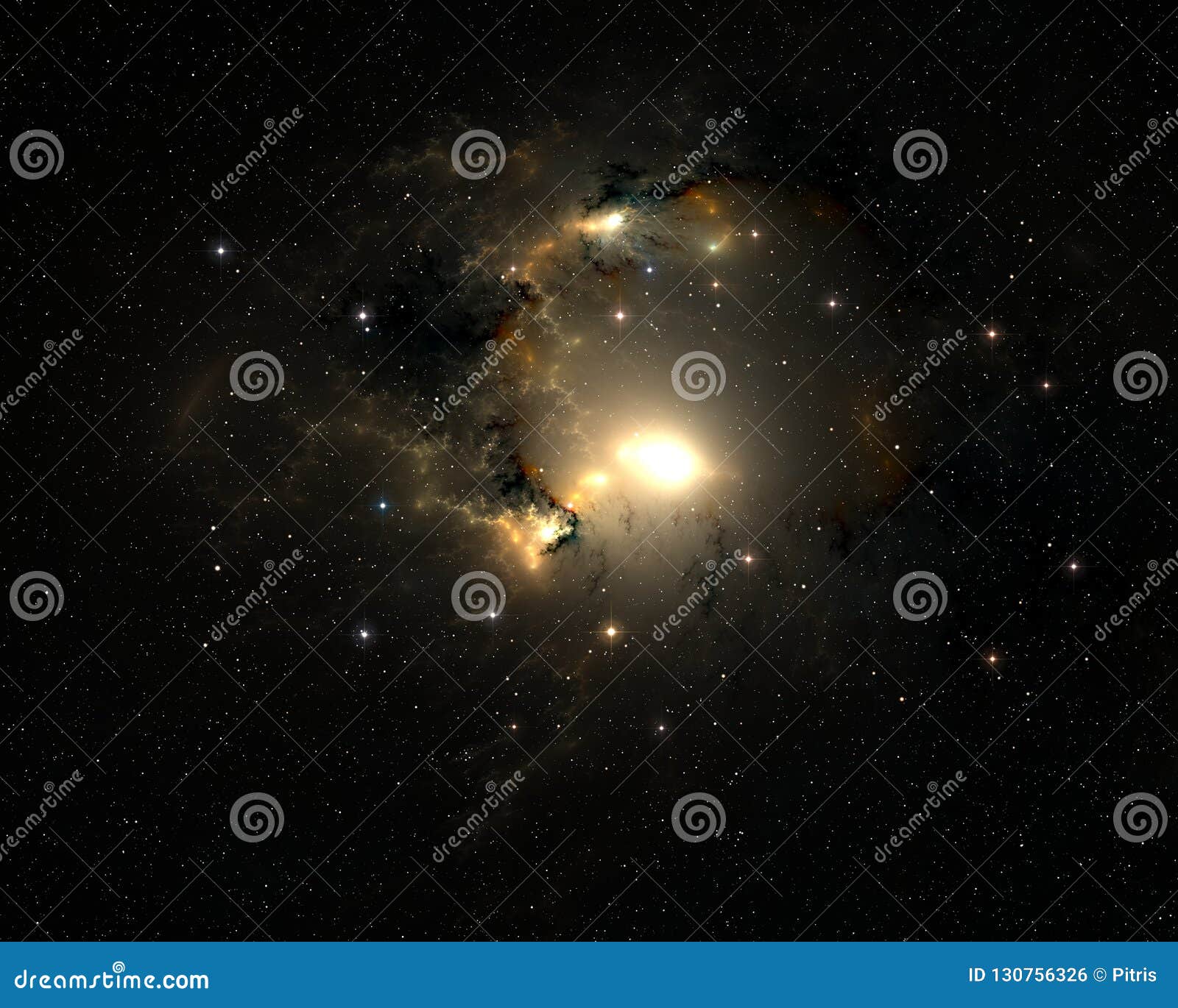 Bright Quasar In Deep Space. Scientific Space Background Stock ...