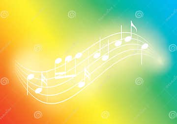 Bright Rainbow Background with Music Notes - Multicolor Vector ...