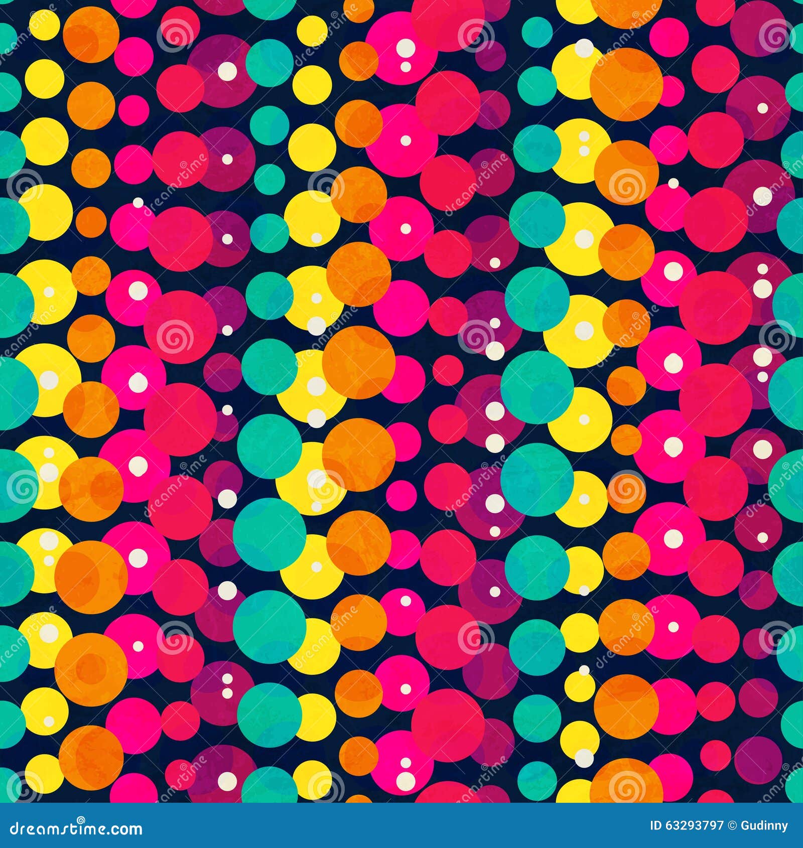 Bright Rainbow Circle Seamless Pattern Stock Vector - Illustration of ...