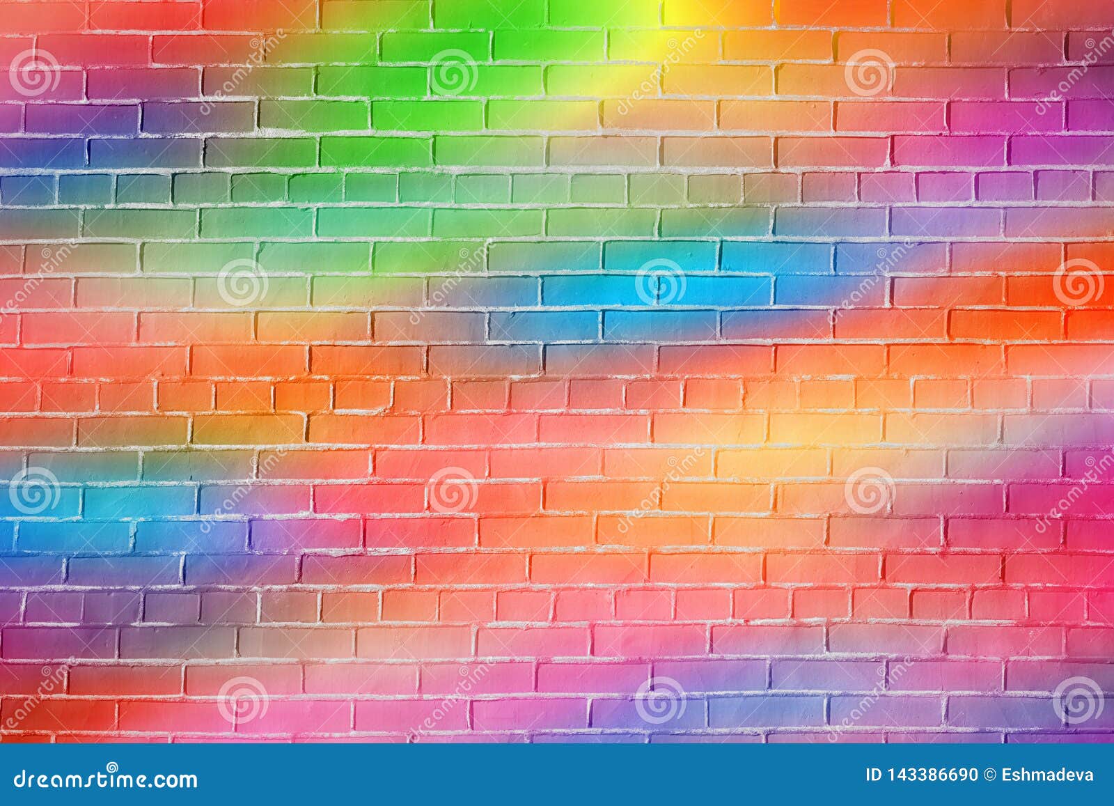 Bright Rainbow Colored Brick Wall Stock Photo - Image of pattern ...