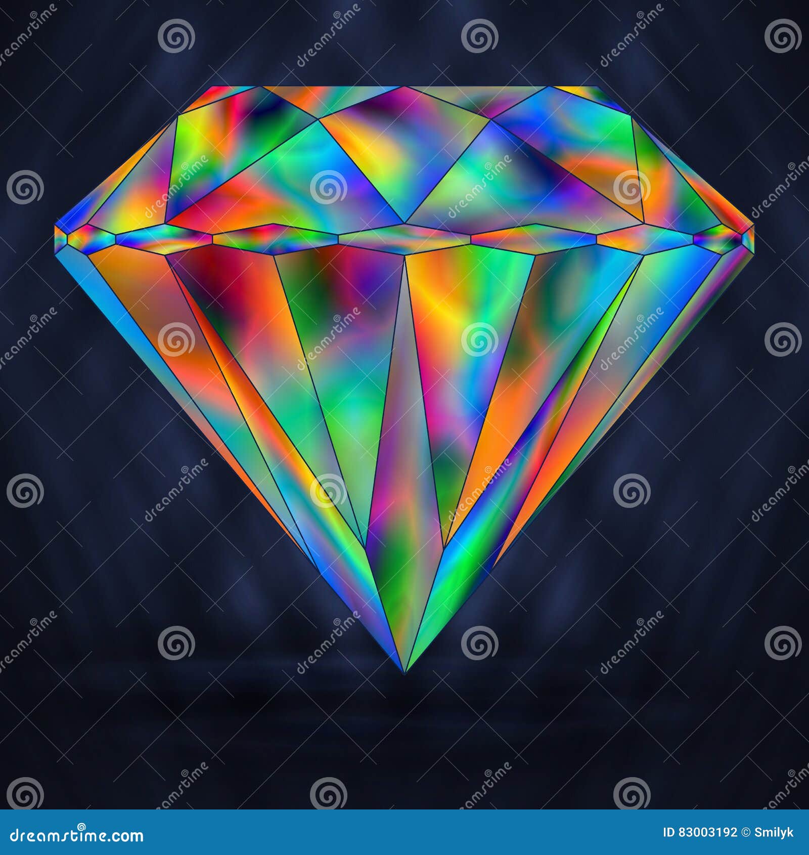 Bright Rainbow Gemstone. Iridescent Crystal Icon. Stock Illustration ...