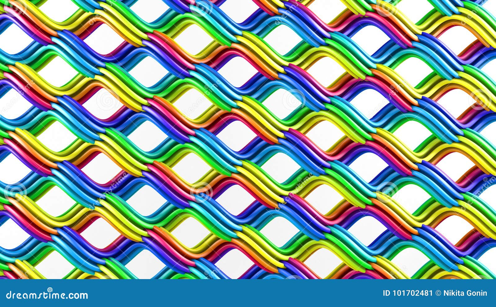 Bright Rainbow Gradient Colorful Grid Abstract 3D Rendering Stock ...