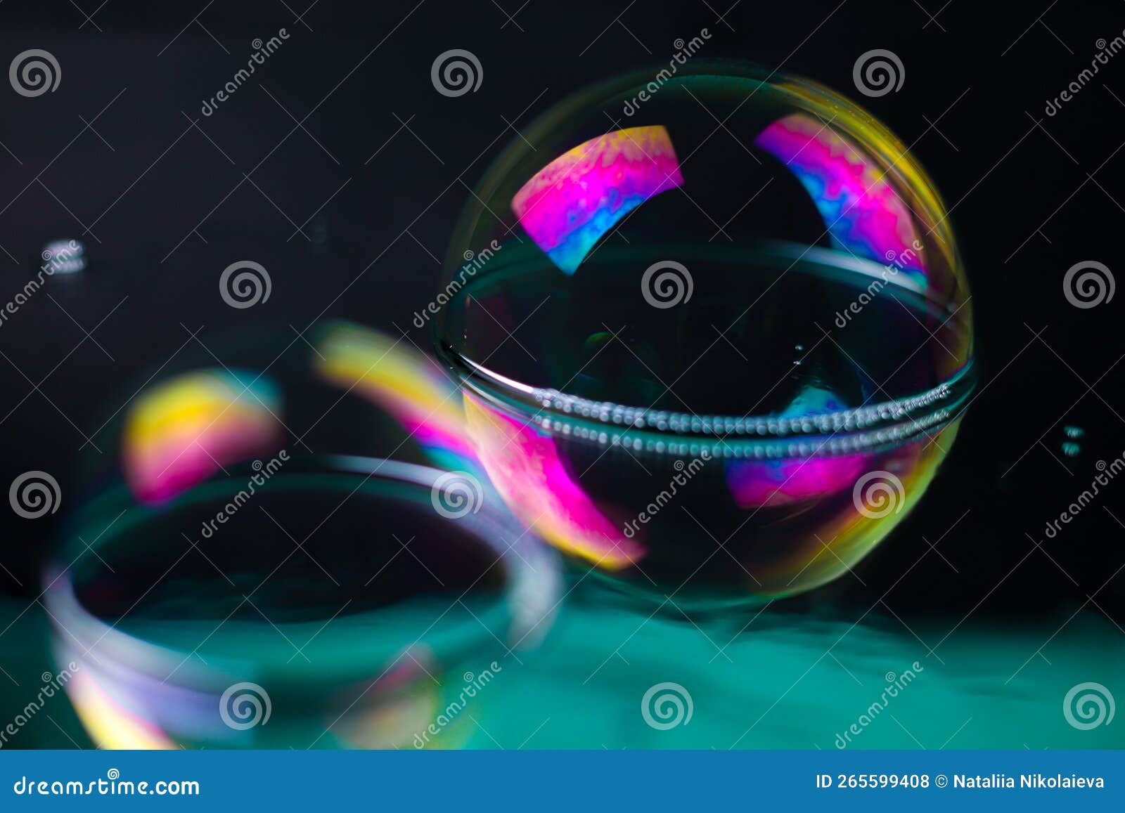 Bright Rainbow Multicolored Cosmic Futuristic Transparent Shiny Textures in the Form of Soap ...