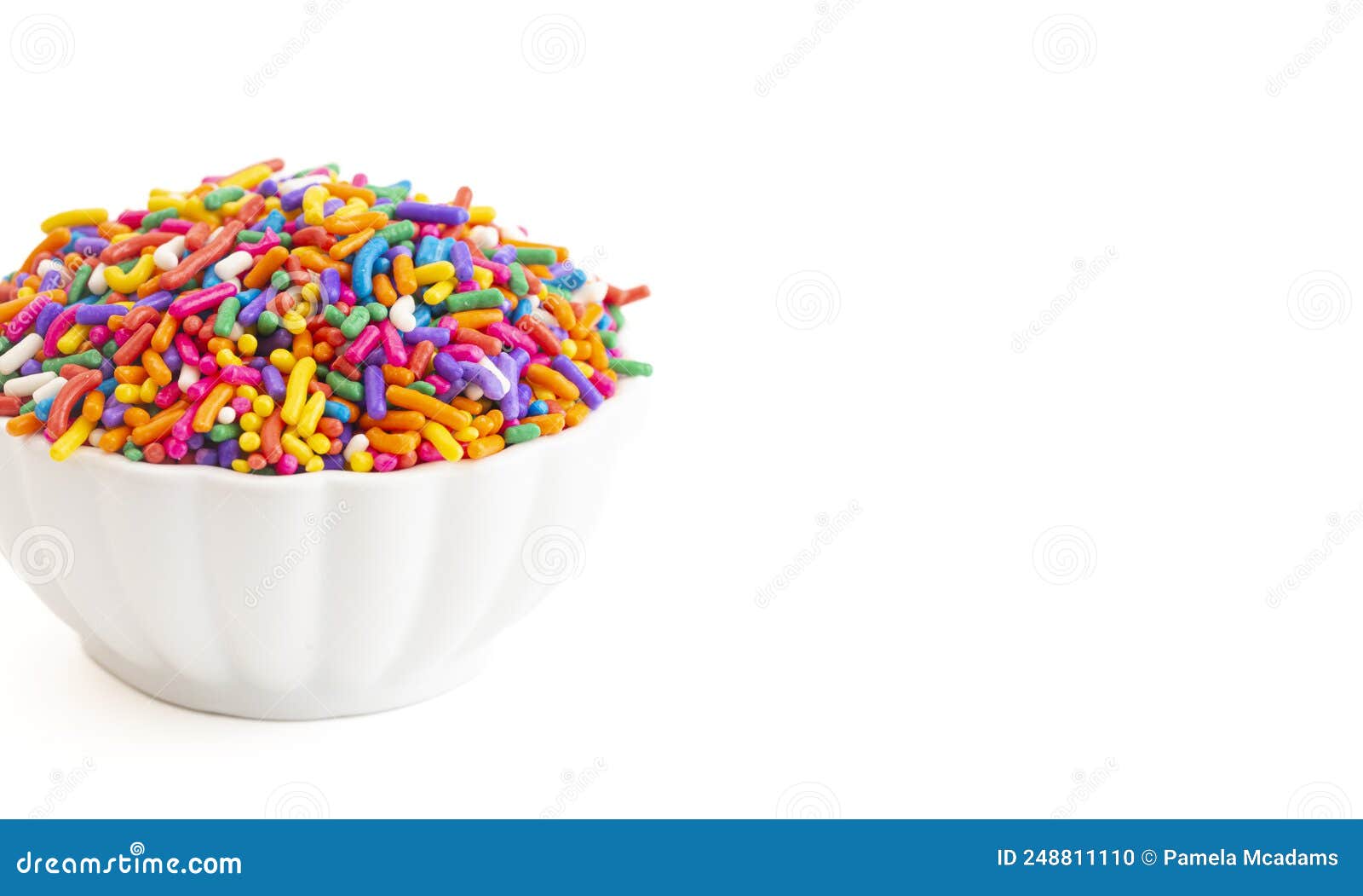 Bright Rainbow Sprinkles on a White Background Stock Photo - Image of ...