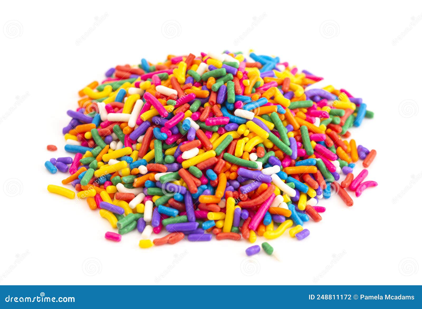 Bright Rainbow Sprinkles on a White Background Stock Photo - Image of ...