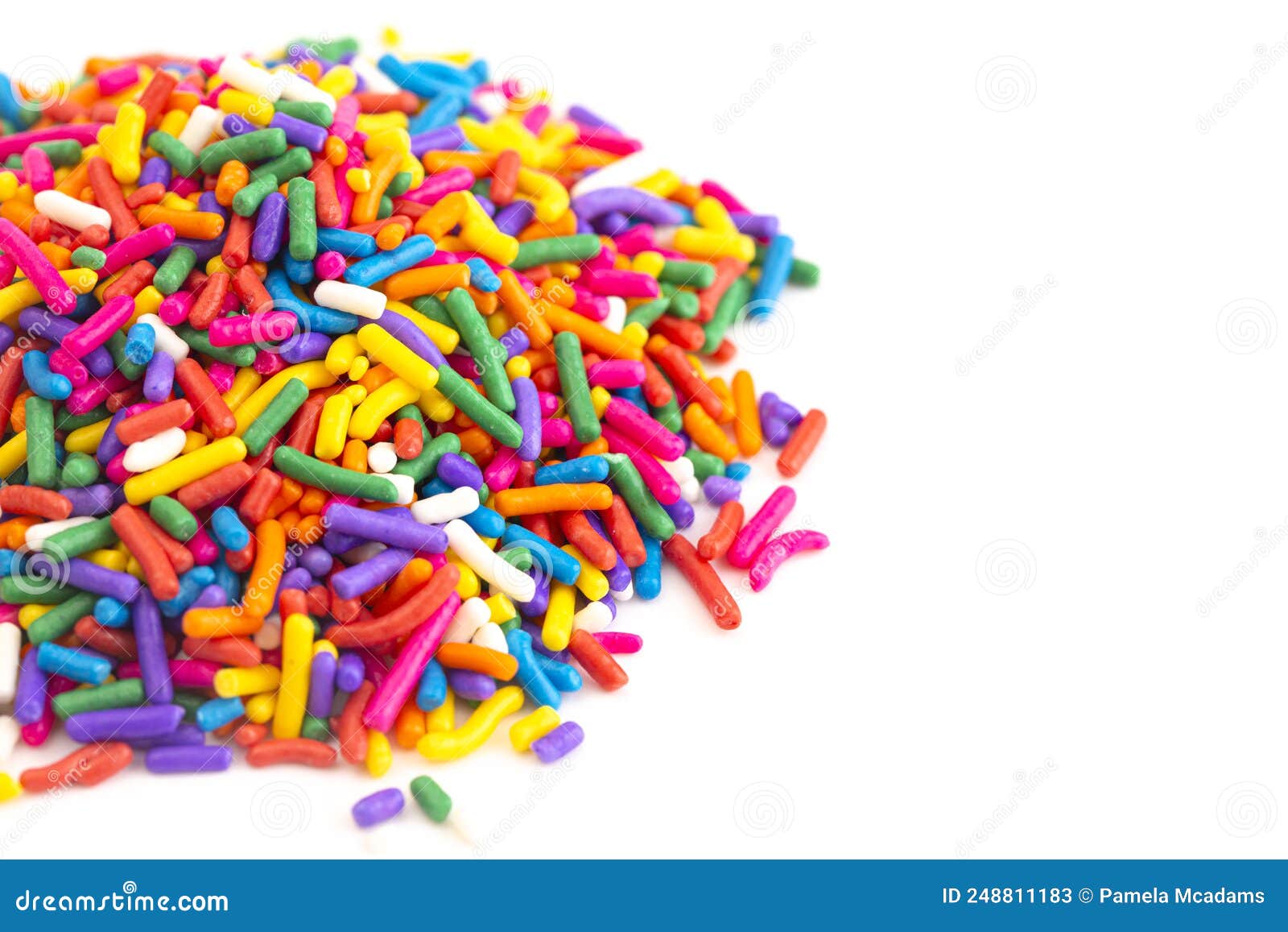Bright Rainbow Sprinkles on a White Background Stock Image - Image of ...