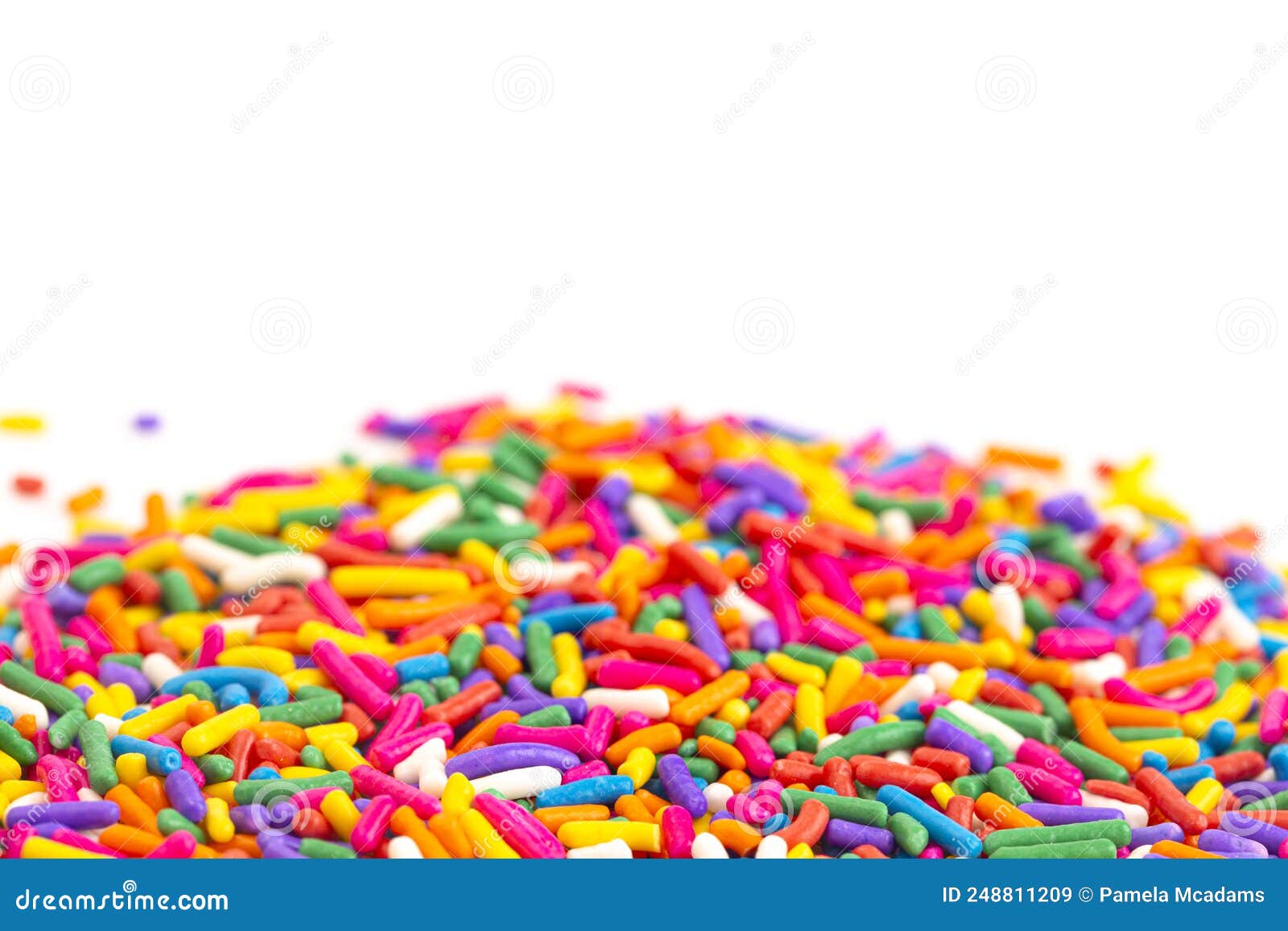 Bright Rainbow Sprinkles on a White Background Stock Image - Image of ...