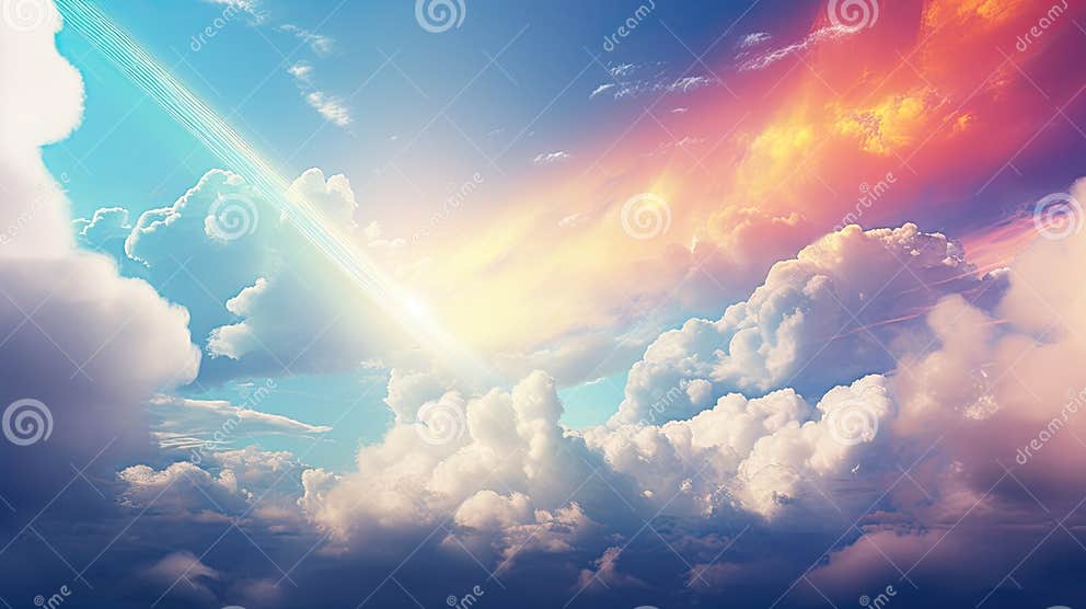 Bright Rainbow Stretched Across the Sky Stock Photo - Image of fantasy ...