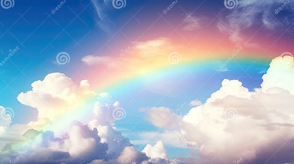 Bright Rainbow Stretched Across the Sky Stock Image - Image of bright ...