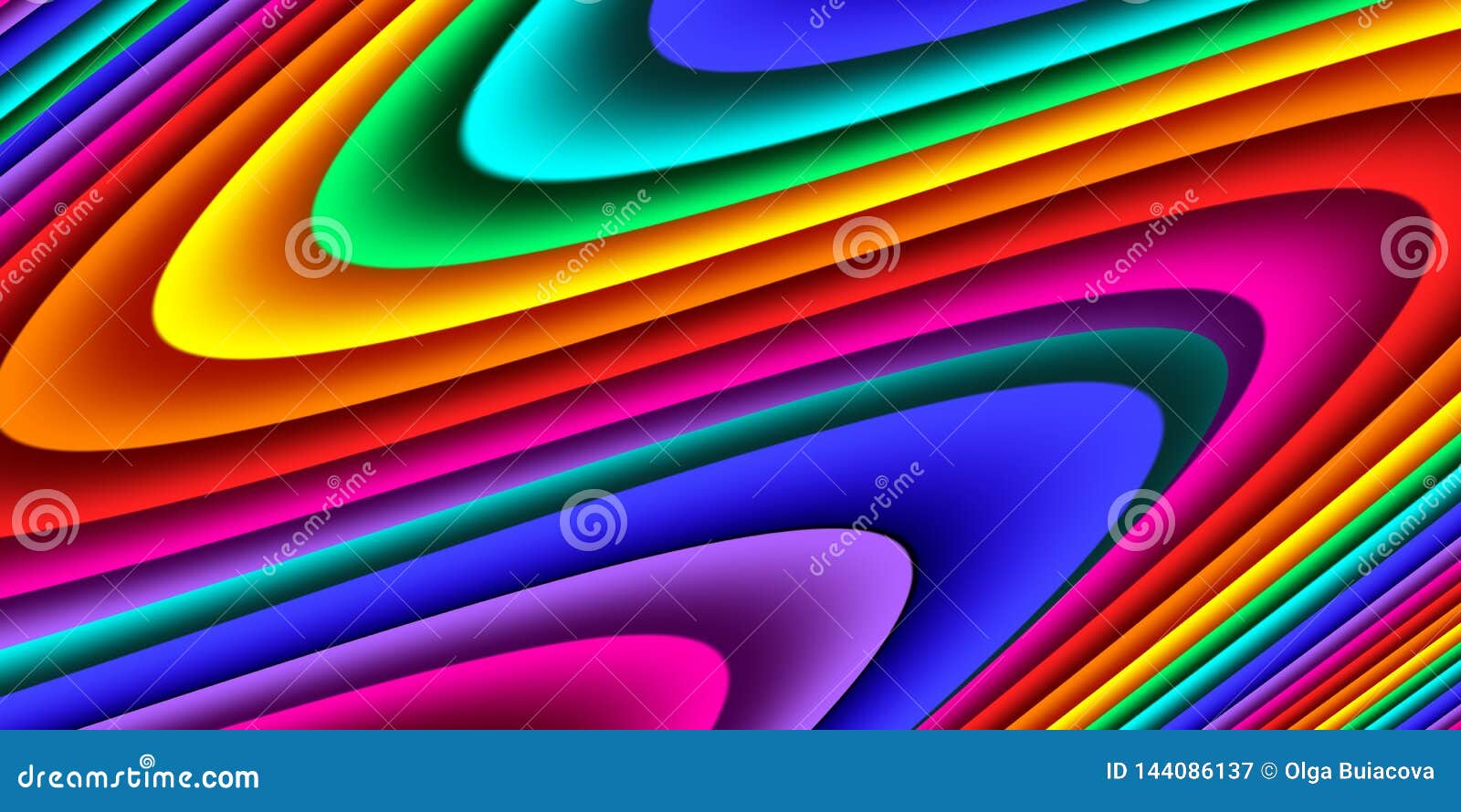 Bright Rainbow Wavy Abstract Background. Artwork for Creative Design ...