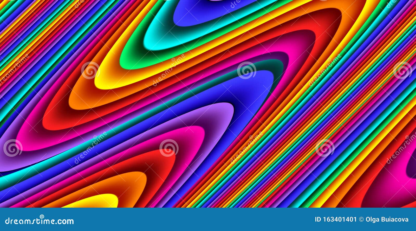 Bright Rainbow Wavy Abstract Background. Artwork for Creative Design ...