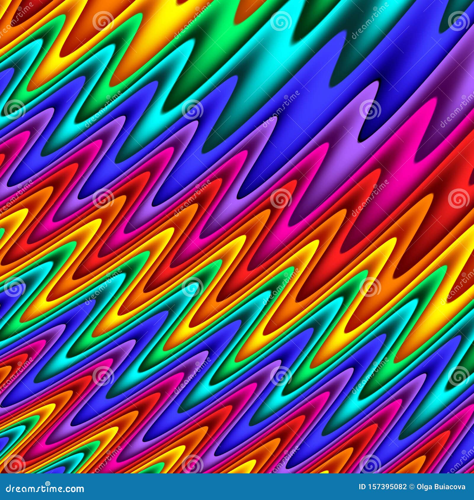 Bright Rainbow Wavy Abstract Background. Artwork for Creative Design ...