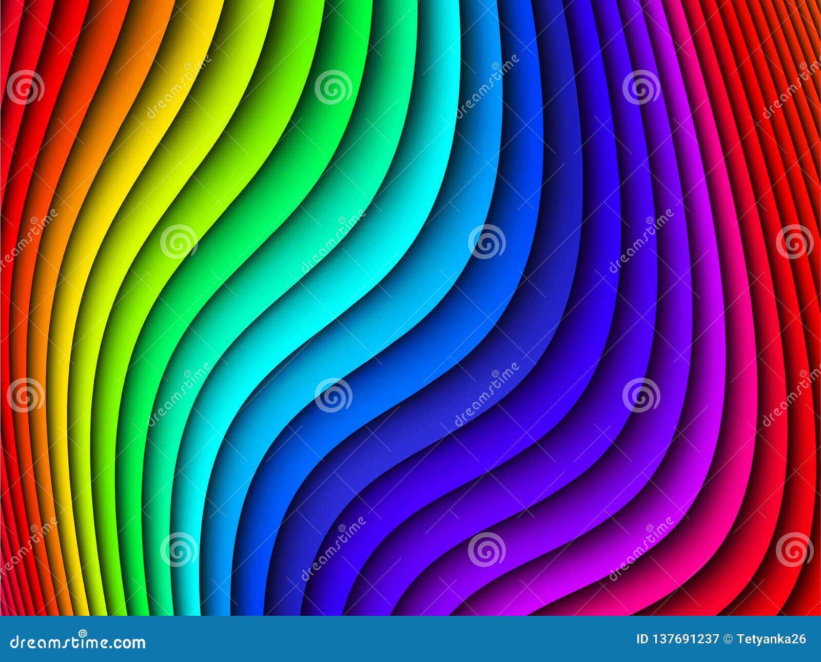 Bright Rainbow Wavy Abstract Background ,vector Illustration Stock ...