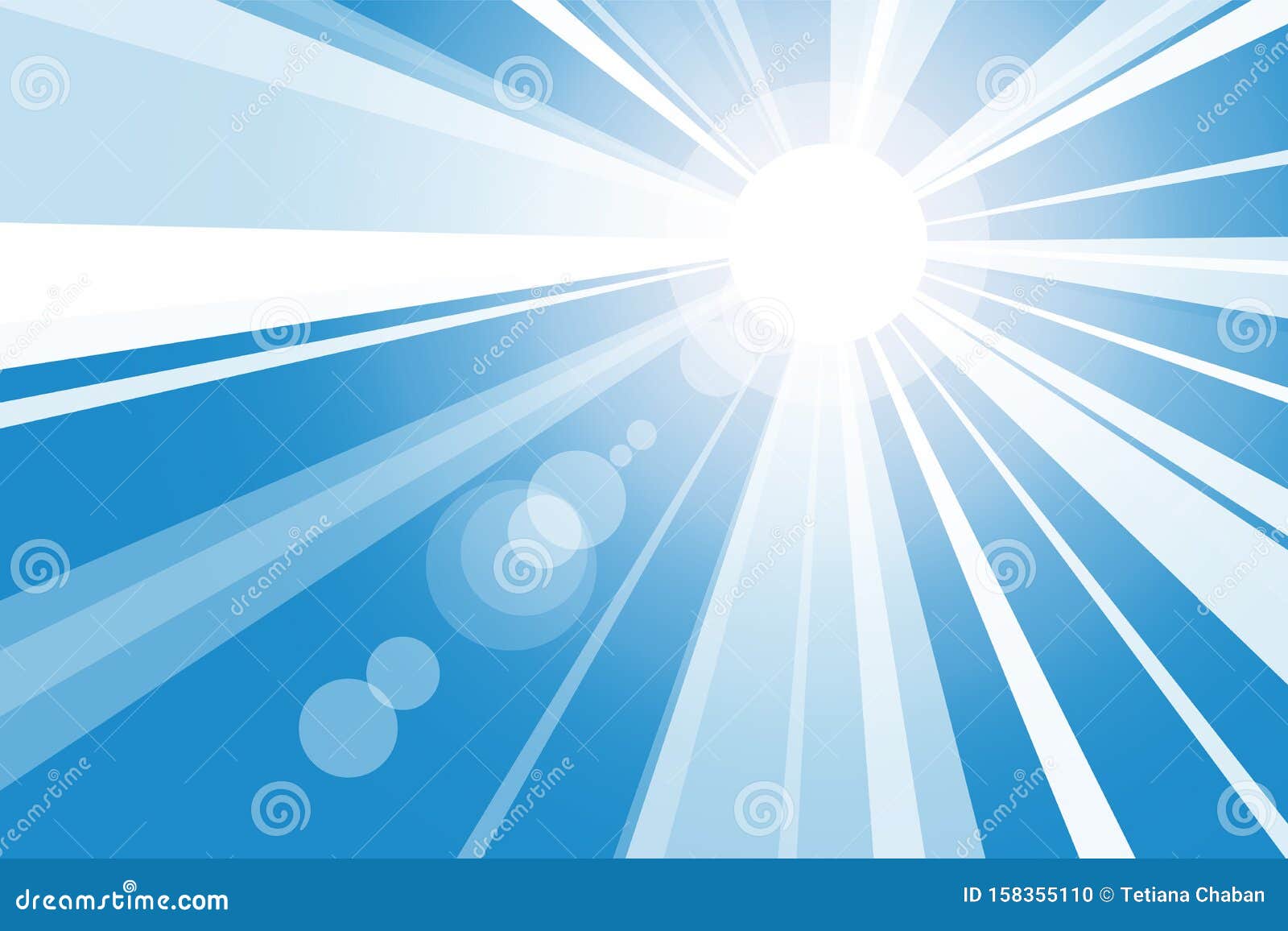 Bright Ray Abstract and Light Blue Background, Vector and Illustration ...