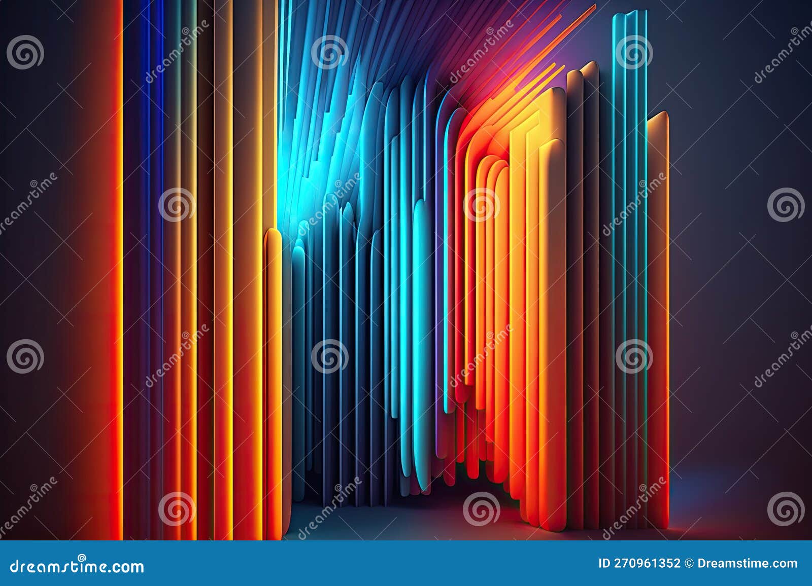 Bright Rays of Neon Light and Colorful Glowing Lines, Abstract ...