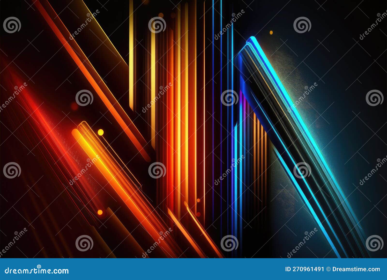 Bright Rays of Neon Light and Colorful Glowing Lines, Abstract ...