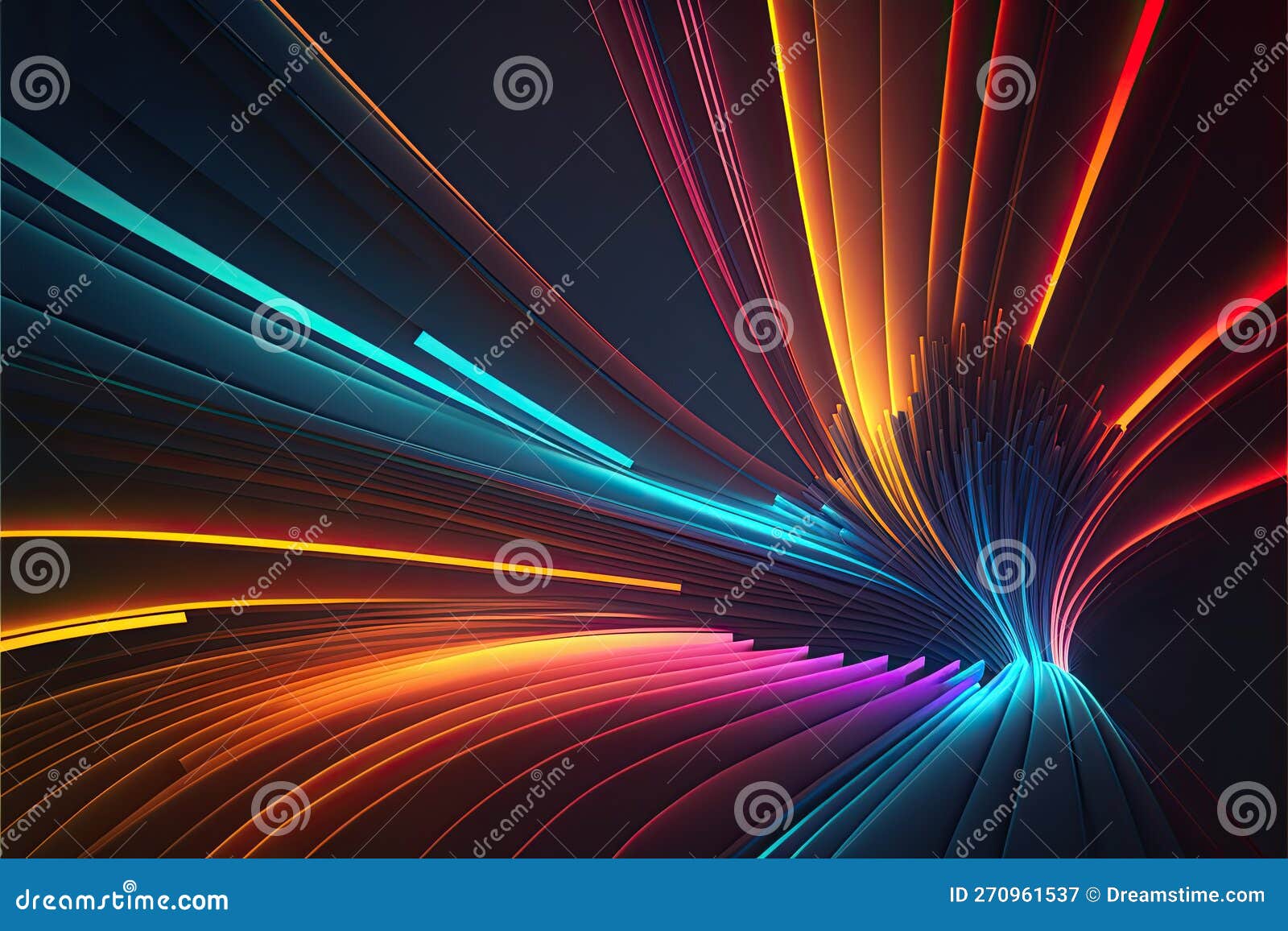 Bright Rays of Neon Light and Colorful Glowing Lines, Abstract ...