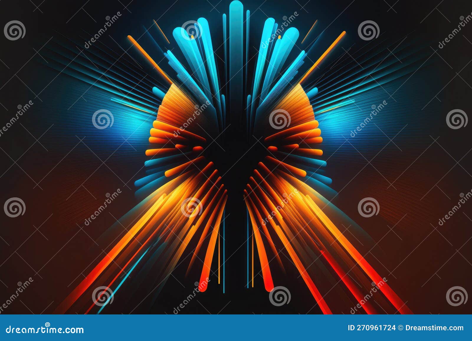 Bright Rays of Neon Light and Colorful Glowing Lines, Abstract ...