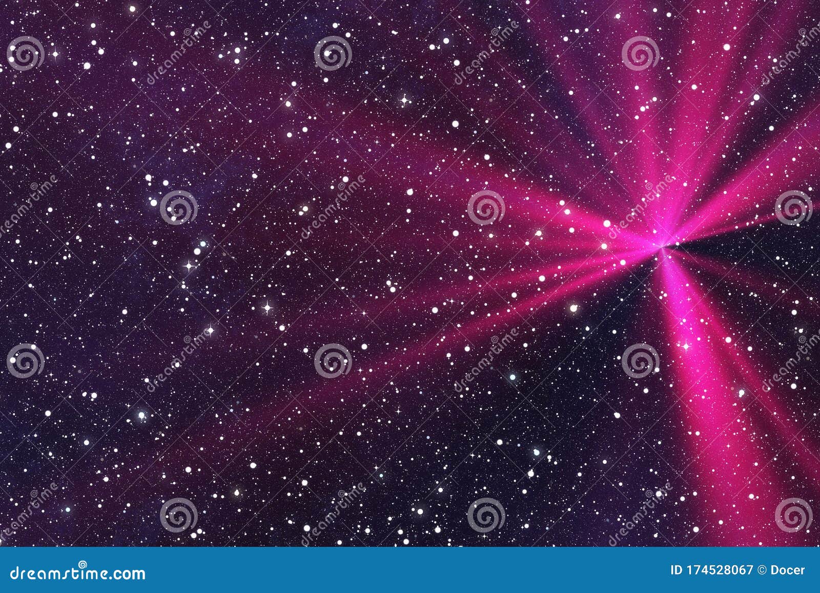 Bright Rays on a Space Stars Background Stock Illustration ...