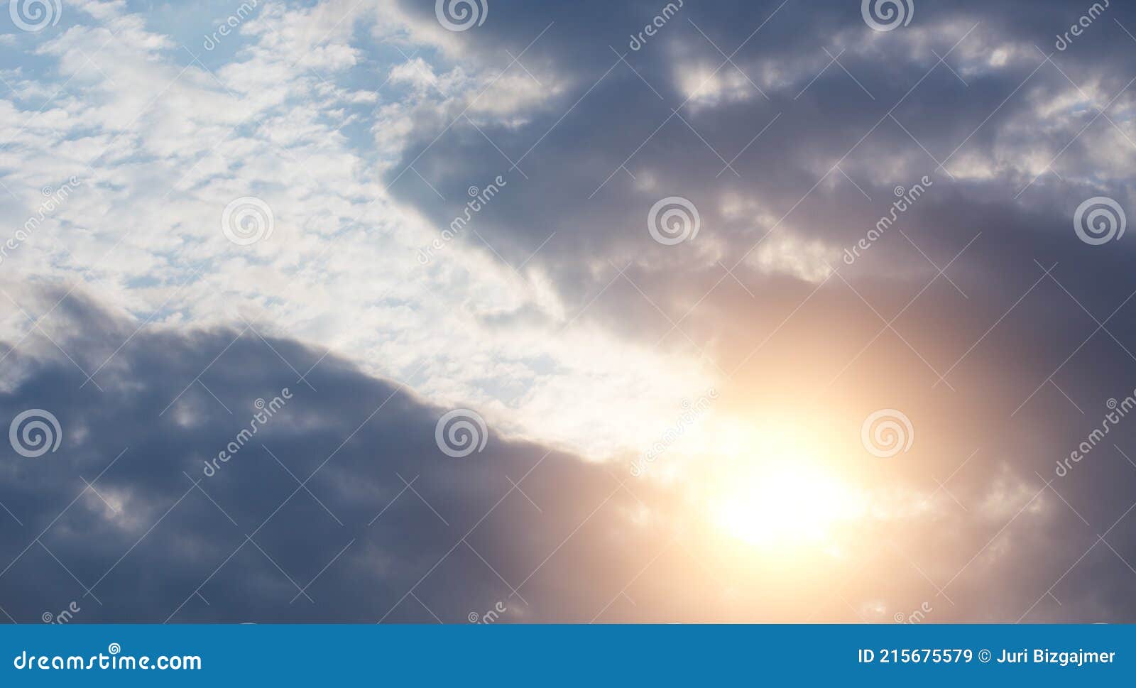 Bright Rays of Sun Shining in Blue Sky Stock Image - Image of stormy ...