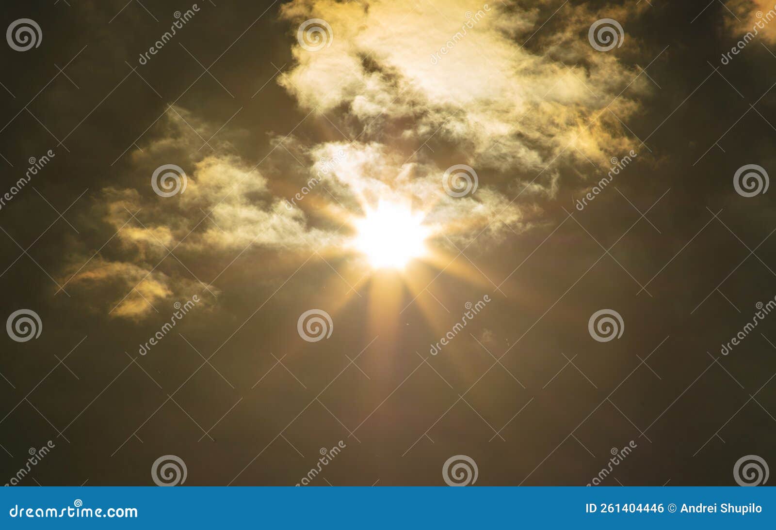 Bright Rays of the Sun on the Sky with Clouds. Stock Photo - Image of ...