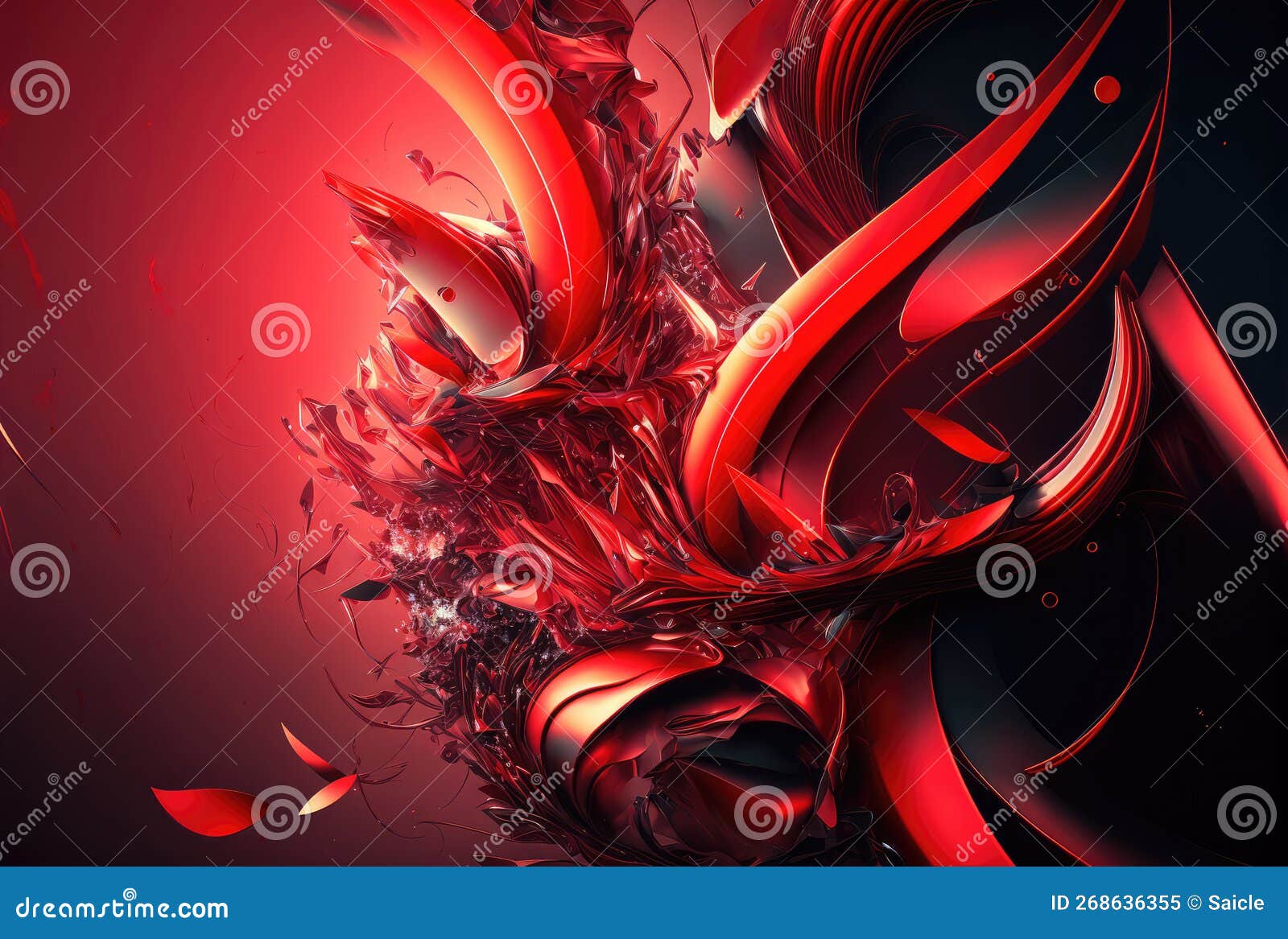 Bright Red Abstract Background. Generative AI Stock Illustration ...