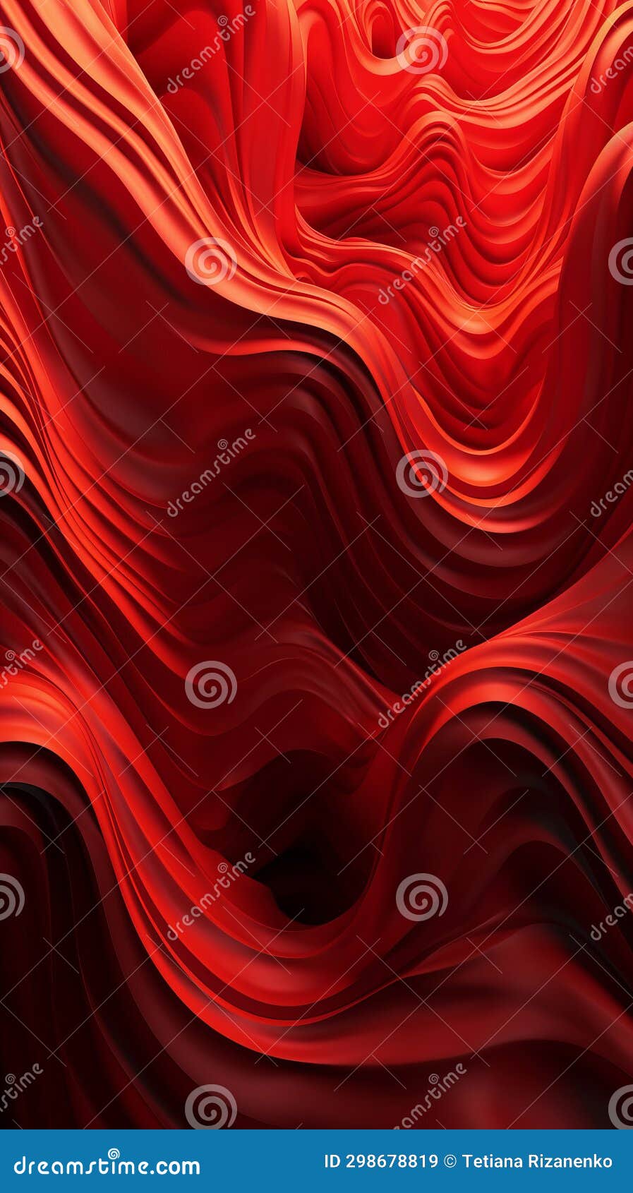 Bright Red Abstract 3D Waves Background Texture Stock Illustration ...