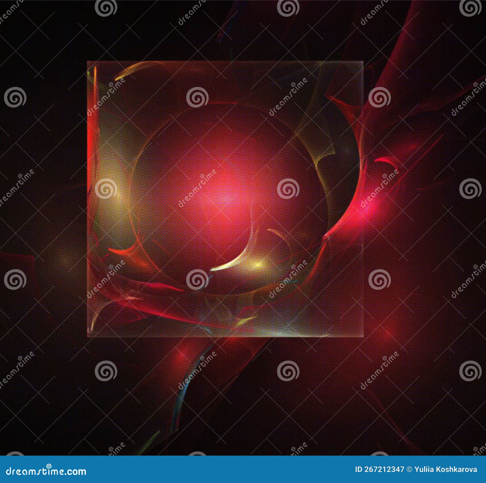 Bright Red Abstract Pattern on Black, Color Digital Graphics ...