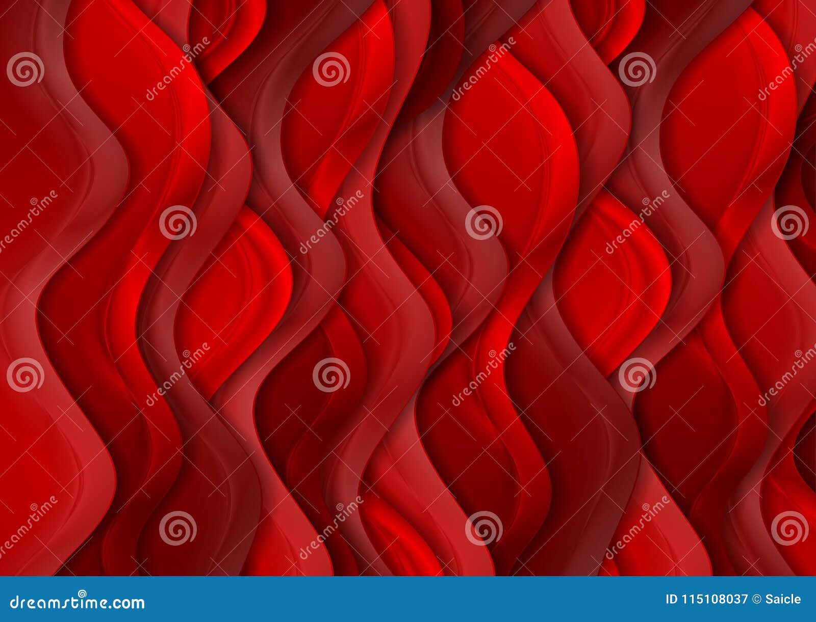 Bright Red Abstract Silk Wavy Pattern Background Stock Vector ...