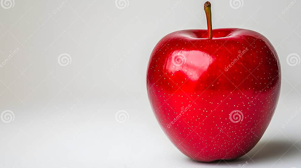 Bright Red Apple on a Clean White Background Stock Photo - Image of ...