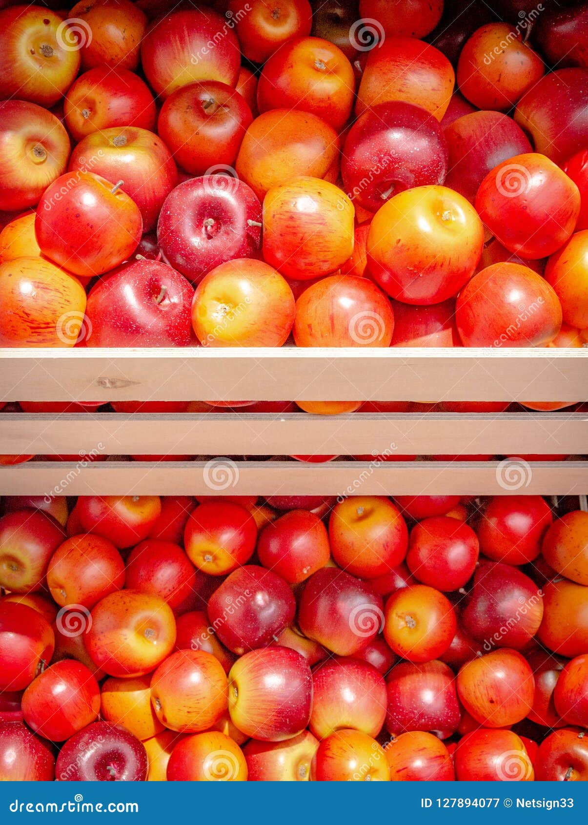 Bright Red Apples in Storage Box Stock Image - Image of delicious ...